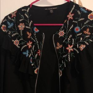 Zara | Jackets & Coats | Zara Ruffled Embroidered Jacket | Poshmark